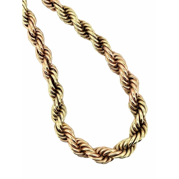 Unbranded | Jewelry | Vintage 4k Twisted Rope Graduated Necklace Rose ...
